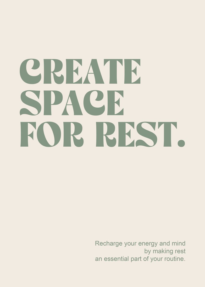 'Create Space for Rest Self-Care Wall Art for Bedroom, Living Room, and ...