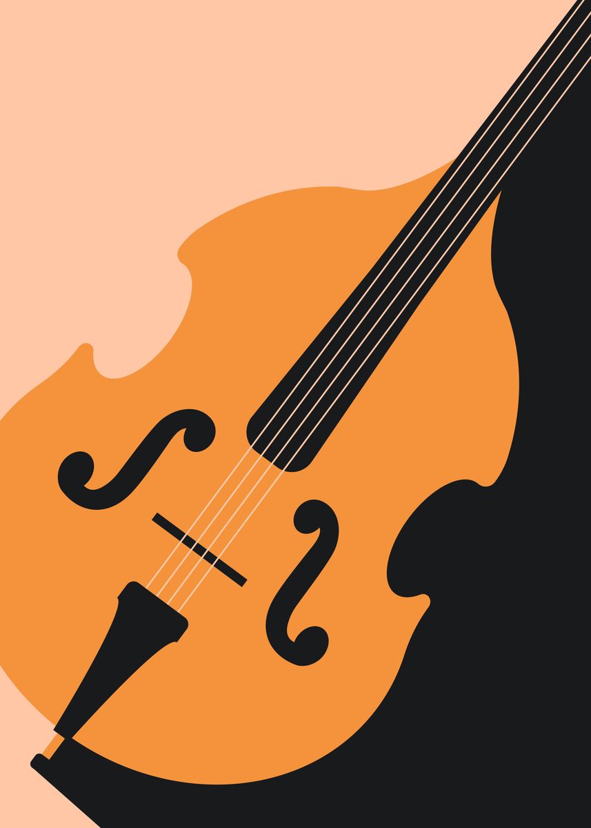 'Modern Double Bass Art' Poster, picture, metal print, paint by taofik ...