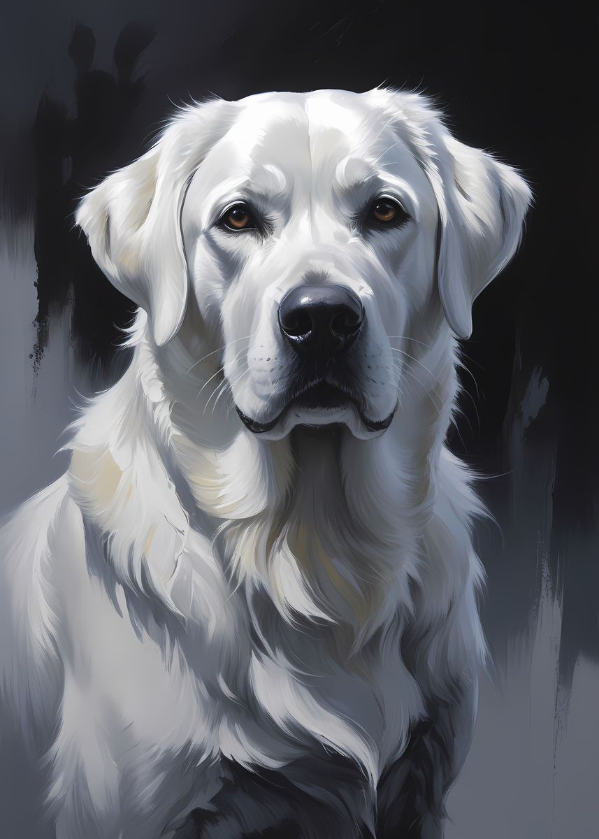 'White Labrador Portrait' Poster, picture, metal print, paint by Devran ...