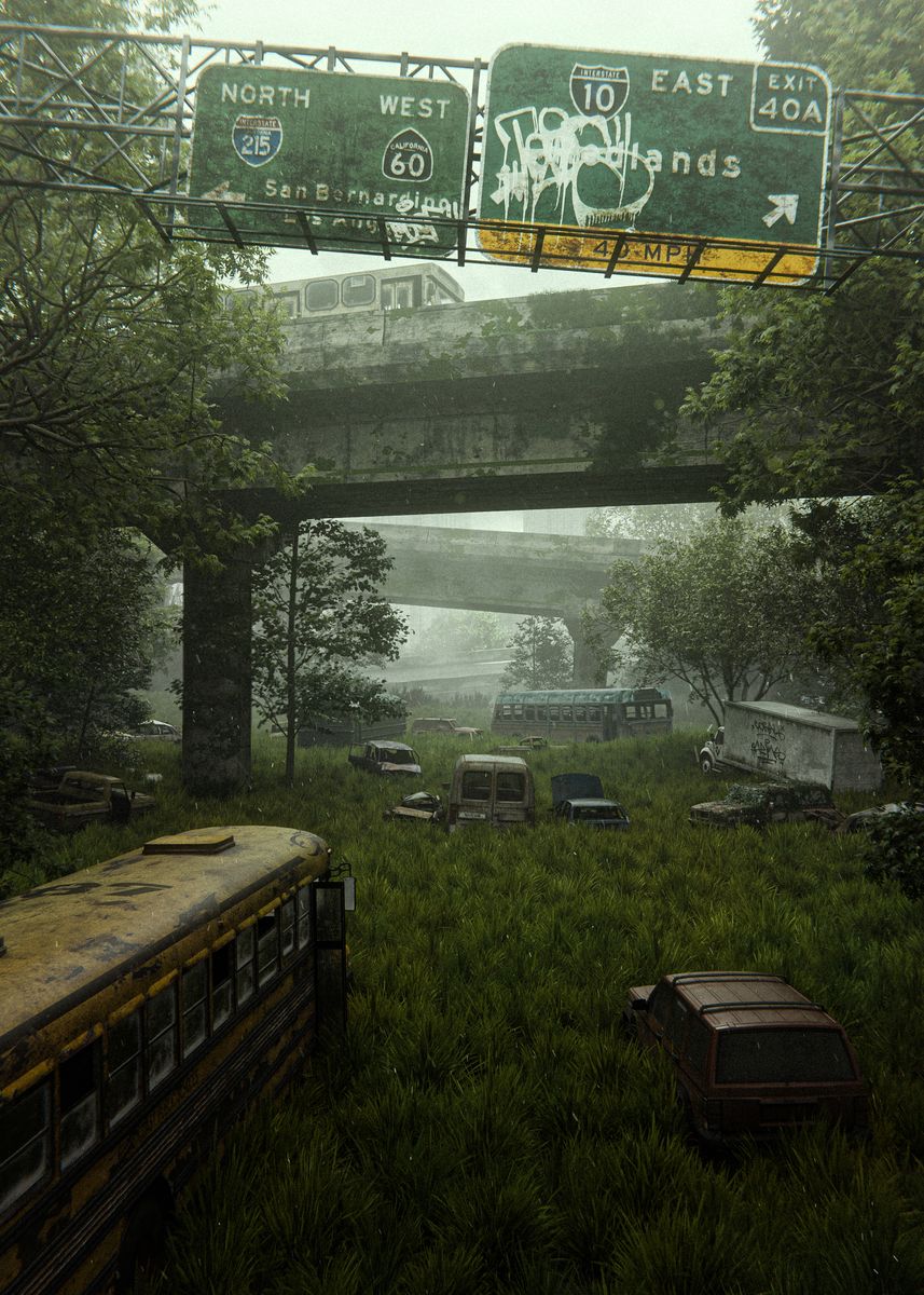 'Overgrown Highway' Poster, picture, metal print, paint by Rithick03d ...