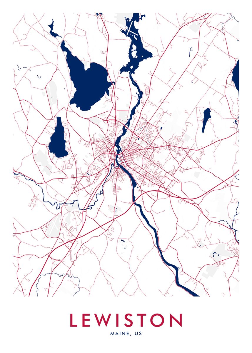'Lewiston, Maine' Poster, picture, metal print, paint by Andi Permana ...