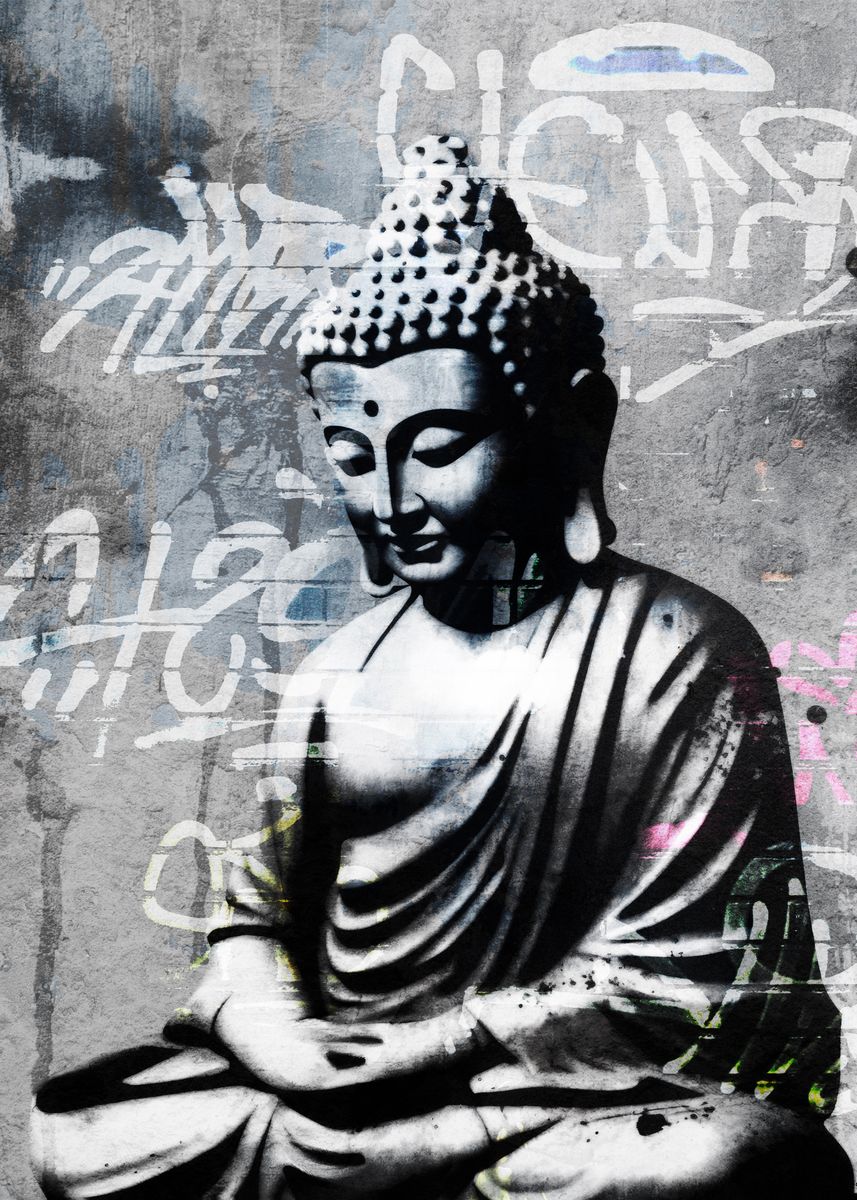 'Buddha Graffiti Art' Poster, picture, metal print, paint by Svetlana ...