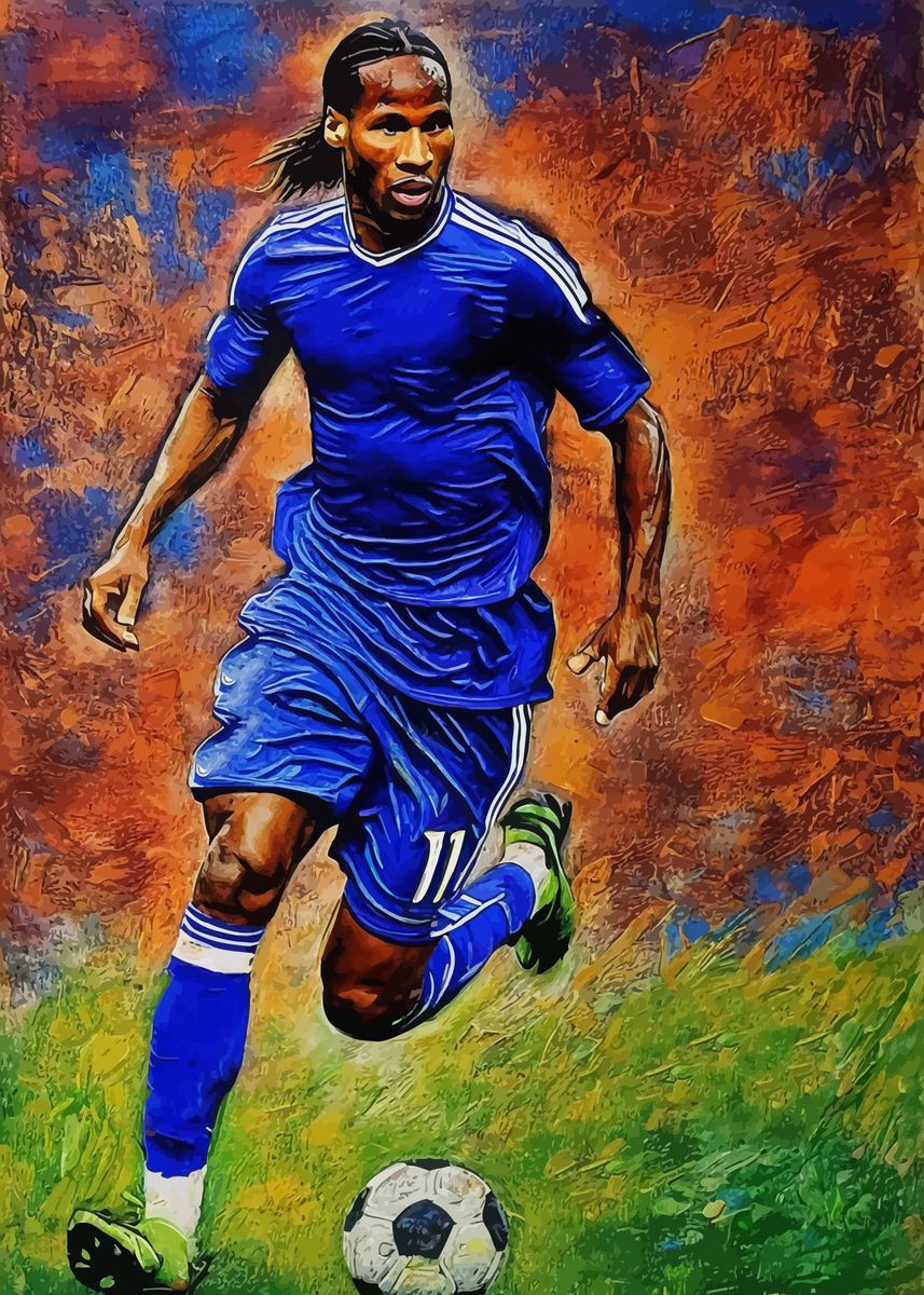 'Drogba Soccer Painting' Poster, picture, metal print, paint by DUMBROS ...
