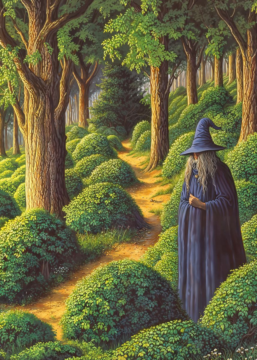 'Wizard in the Forest' Poster, picture, metal print, paint by Powerful ...