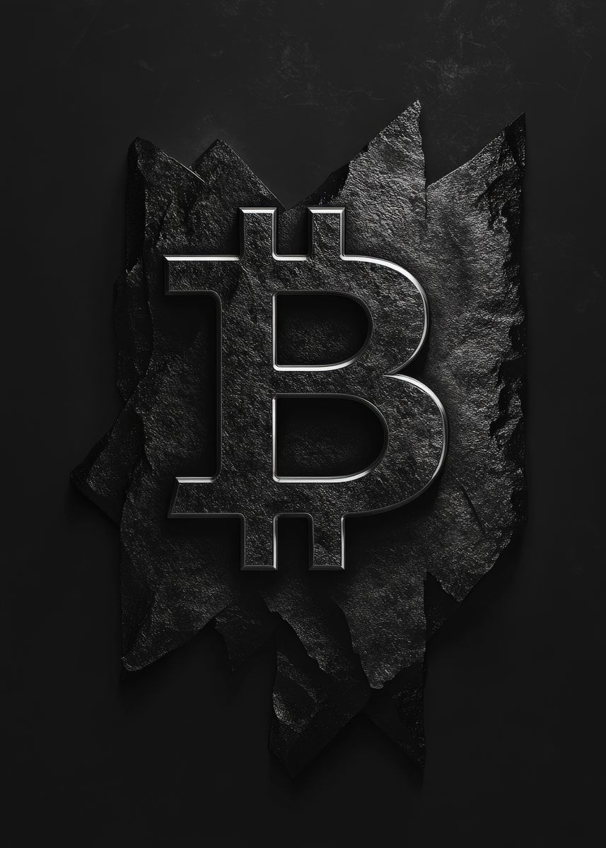 'Black Bitcoin' Poster, picture, metal print, paint by Senja Kolesnyk ...
