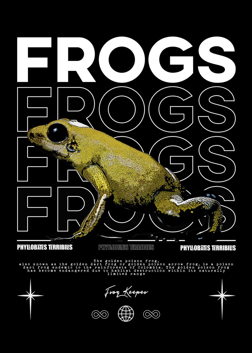'Golden Poison Dart Frog Poster' Poster, picture, metal print, paint by ...