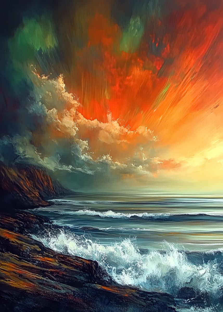 'Sunset Symphony' Poster, picture, metal print, paint by Lorence | Displate