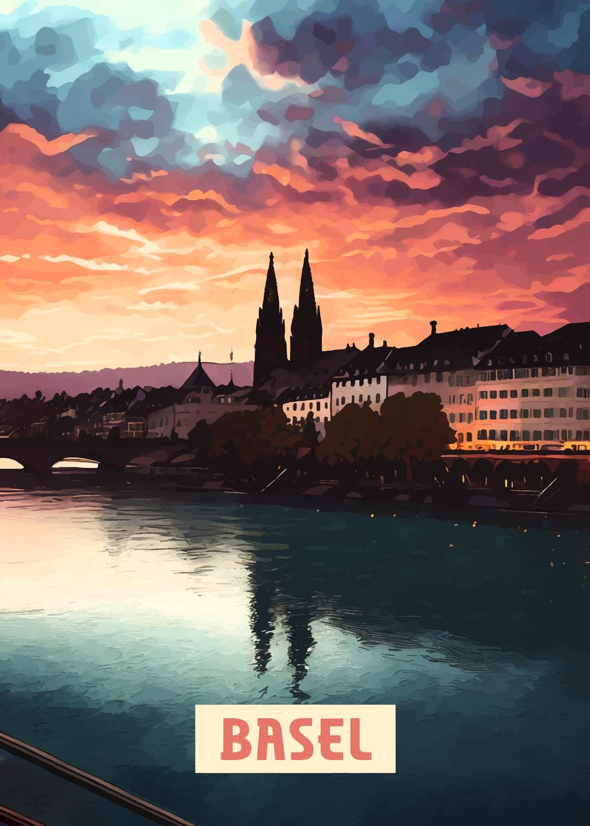'Basel' Poster, picture, metal print, paint by Bo Kev | Displate
