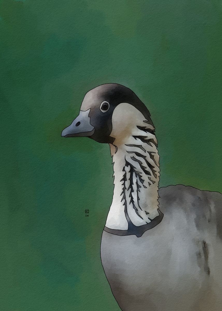 'Nene Goose Portrait' Poster, picture, metal print, paint by Marthe ...