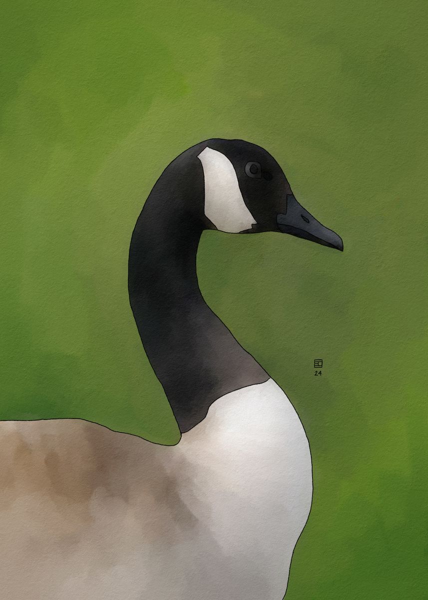 'Canada Goose Portrait' Poster, picture, metal print, paint by Marthe ...