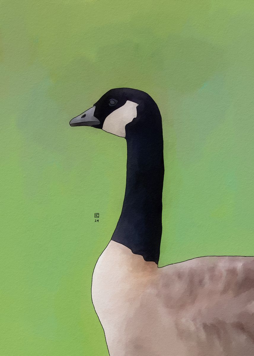 'Cackling Goose Portrait' Poster, picture, metal print, paint by Marthe ...