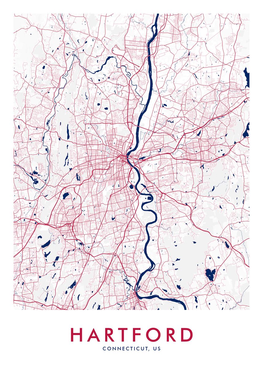 'Hartford, Connecticut' Poster, picture, metal print, paint by Andi ...