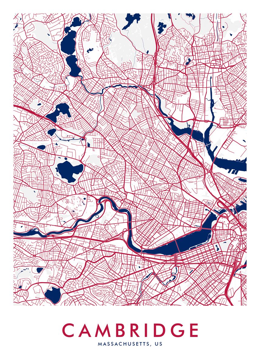 'Cambridge, Massachusetts' Poster, picture, metal print, paint by Andi ...