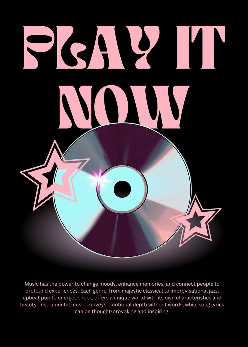 'Play It Now Music CD' Poster, picture, metal print, paint by SurAni ...