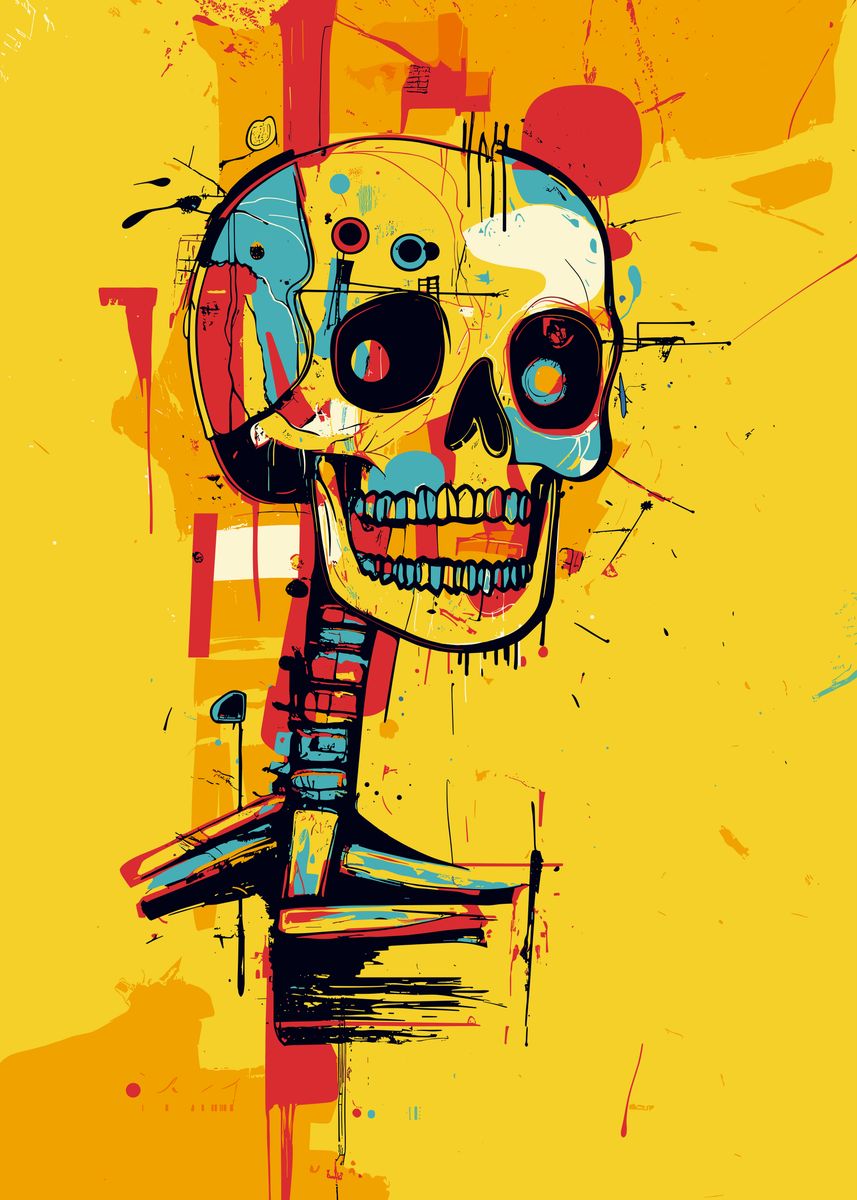 'Original Abstract Skull Art' Poster, picture, metal print, paint by ...