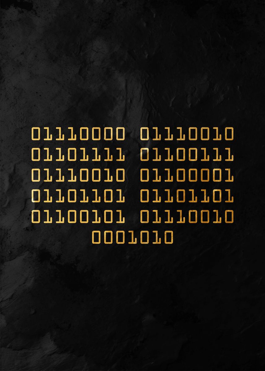 'Binary Code Art' Poster, picture, metal print, paint by Lowpoly ...