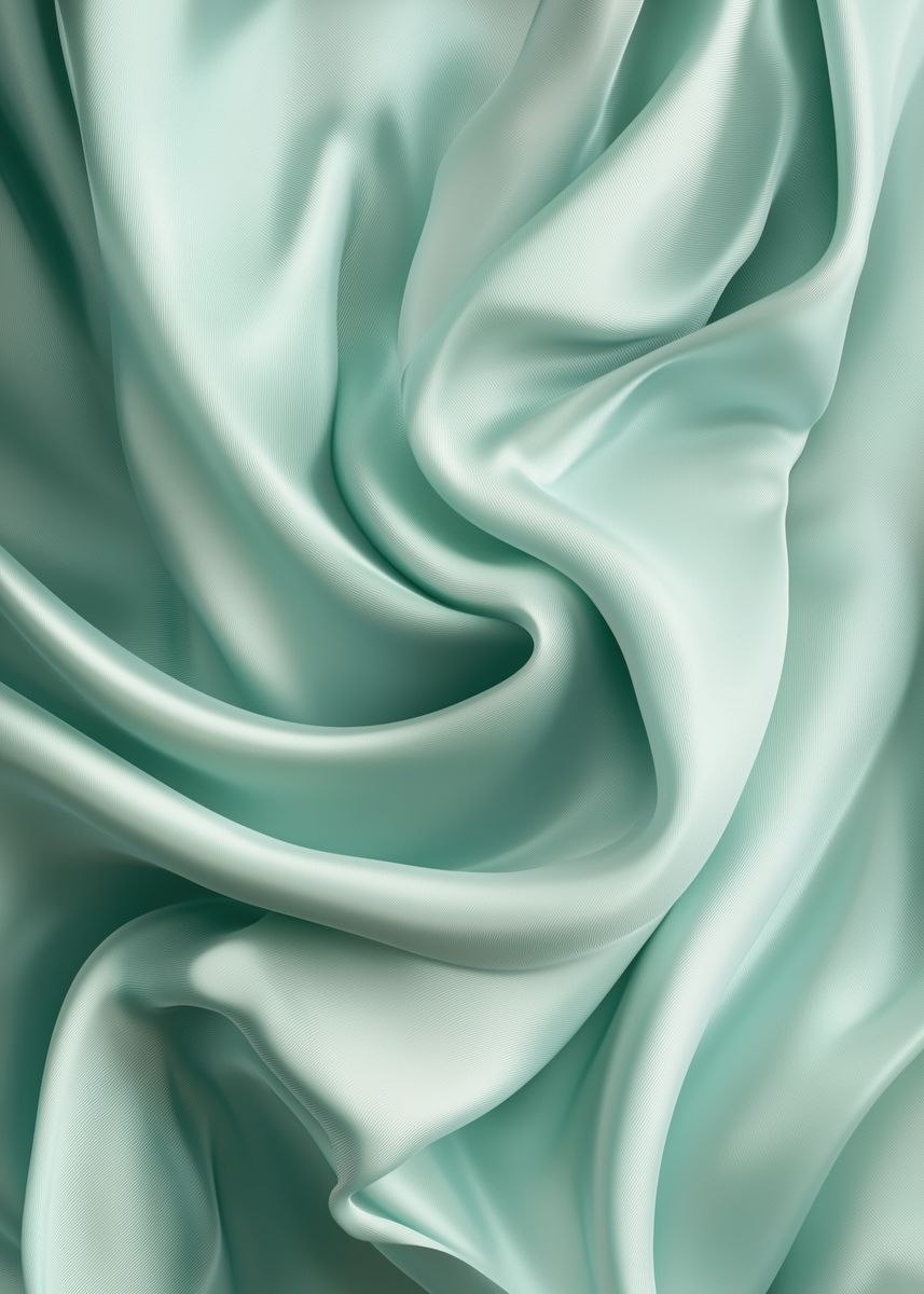 'Mint Green Silk Fabric' Poster, picture, metal print, paint by Rawbin ...