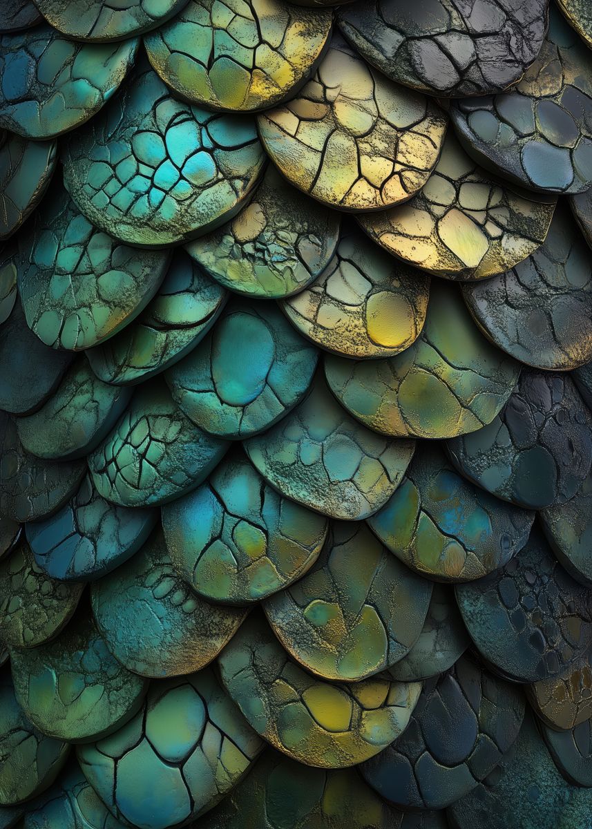 'Dragon Scale Texture' Poster, picture, metal print, paint by Rawbin ...