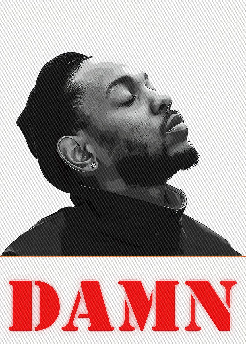 'Kendrick Lamar DAMN Album Cover' Poster, picture, metal print, paint ...