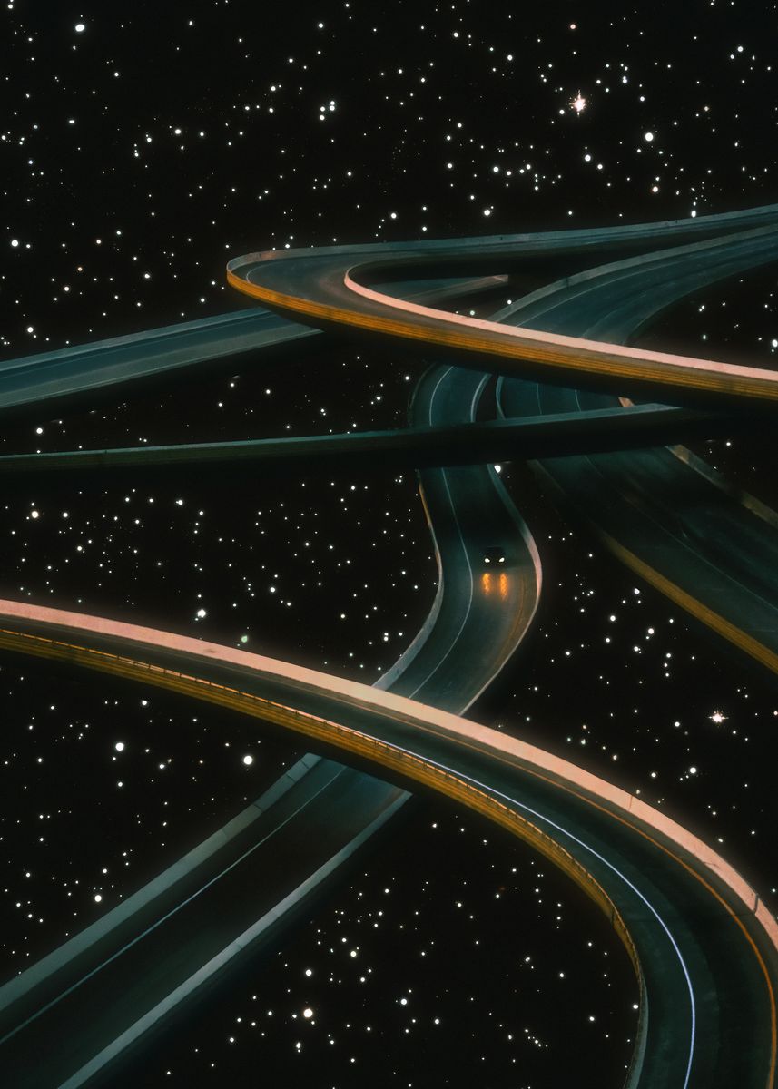'Highway in Space' Poster, picture, metal print, paint by Taudalpoi ...