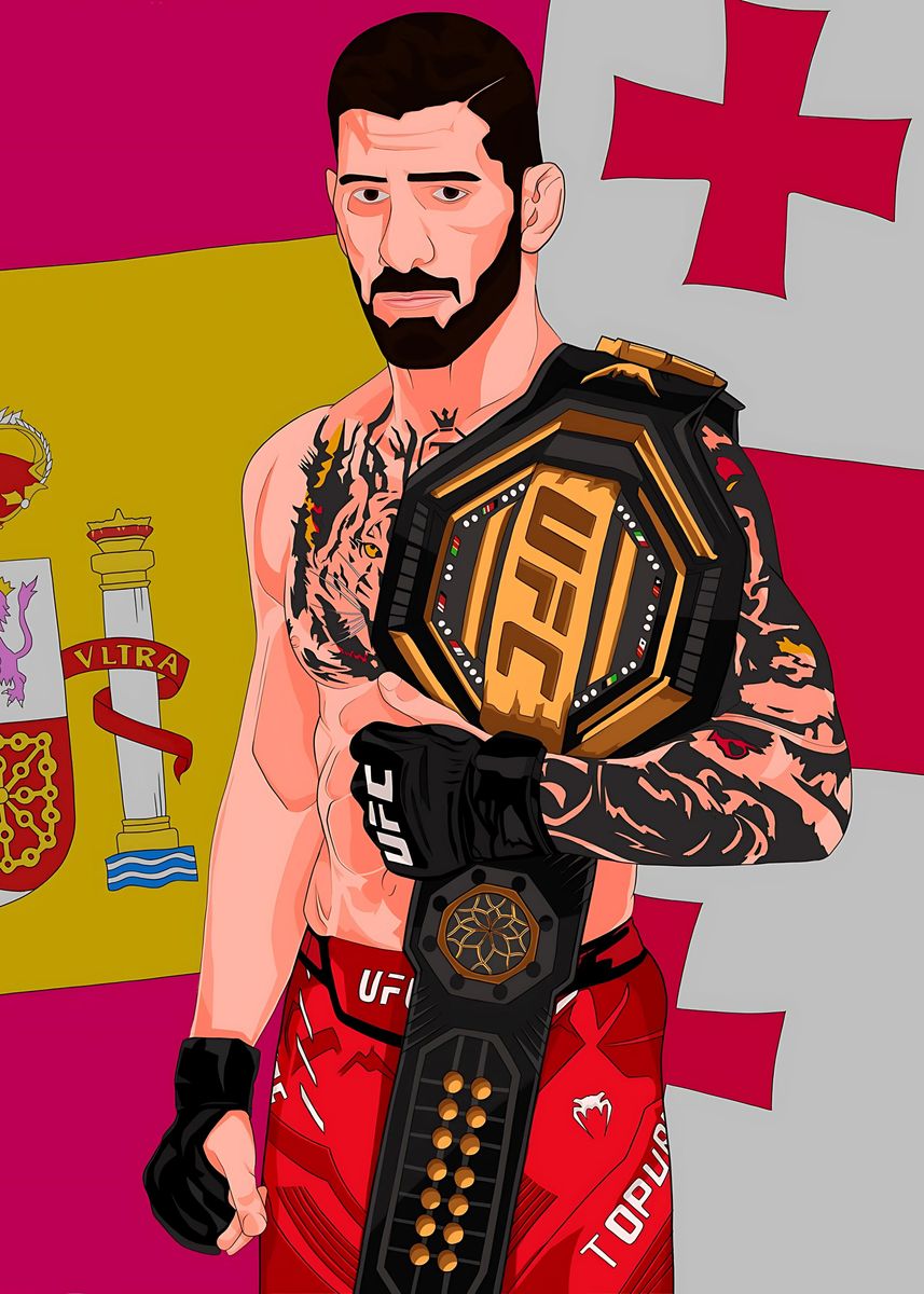 'ilia topuria ' Poster, picture, metal print, paint by metro madelyn ...