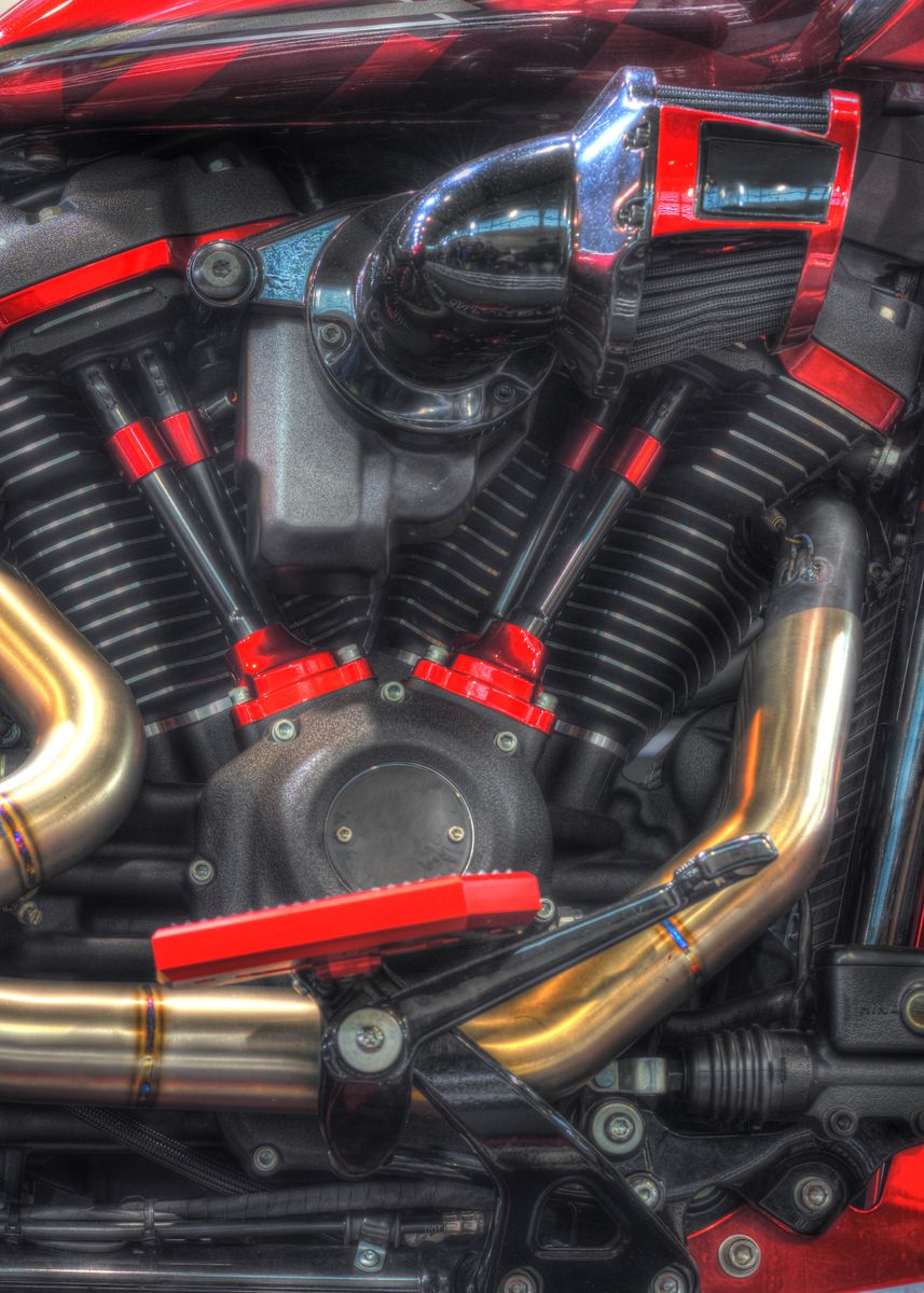 'Motorcycle Engine IX' Poster, picture, metal print, paint by Marcel ...