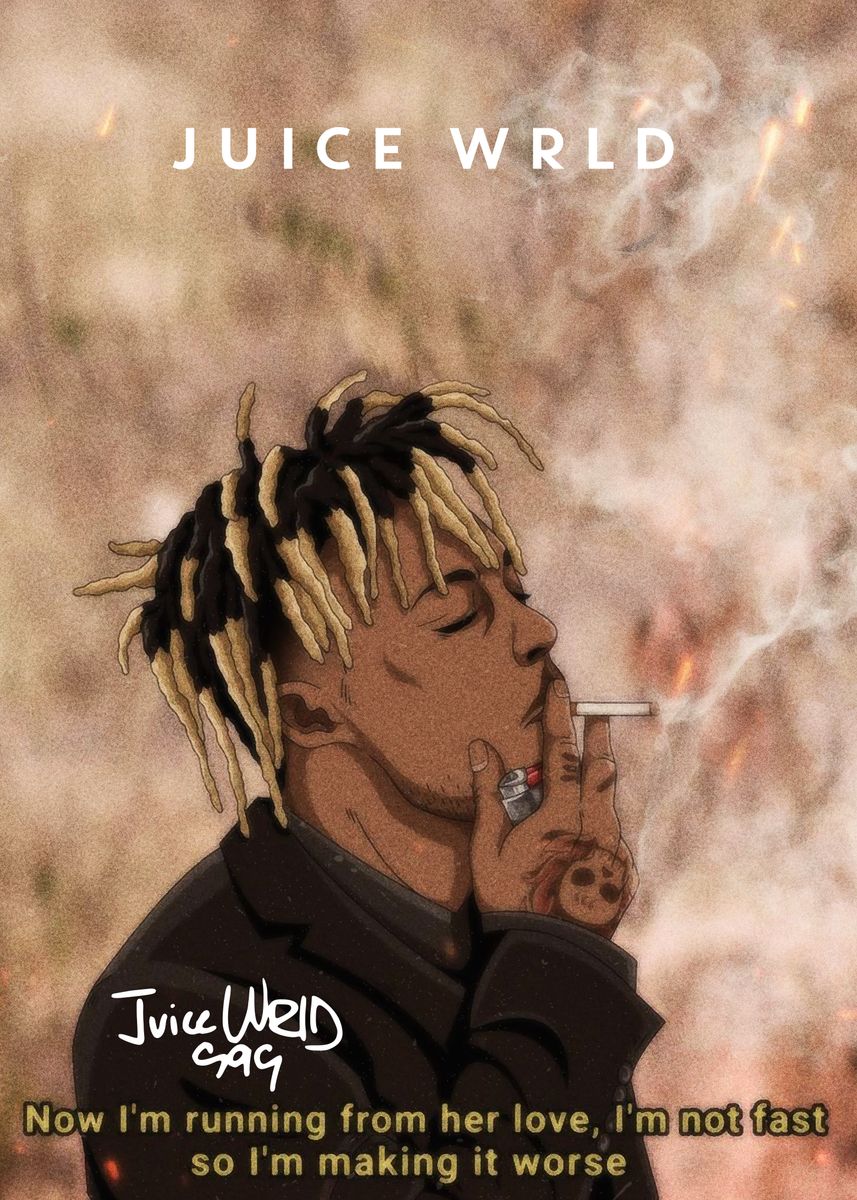 'Juice Wrld' Poster, picture, metal print, paint by KI RU | Displate