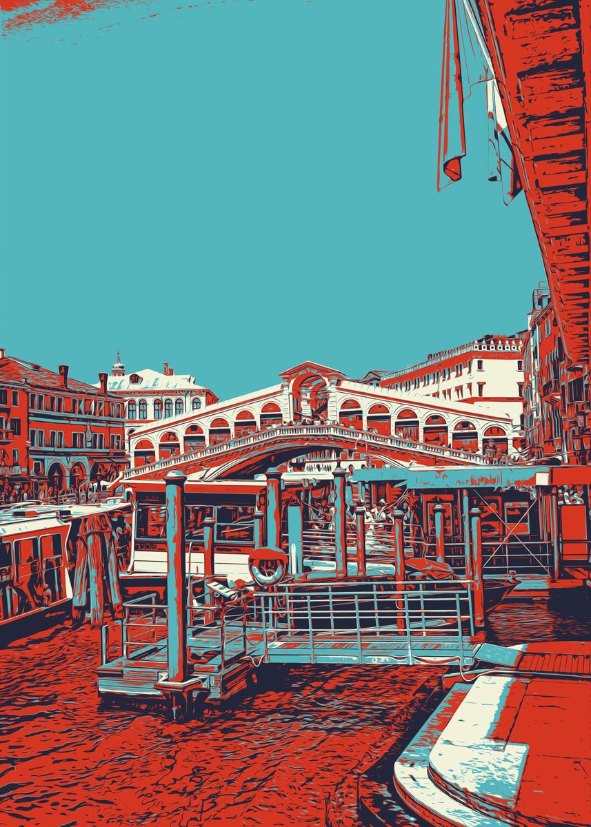 'Venice Bridge & Canal' Poster, picture, metal print, paint by Gianluca ...