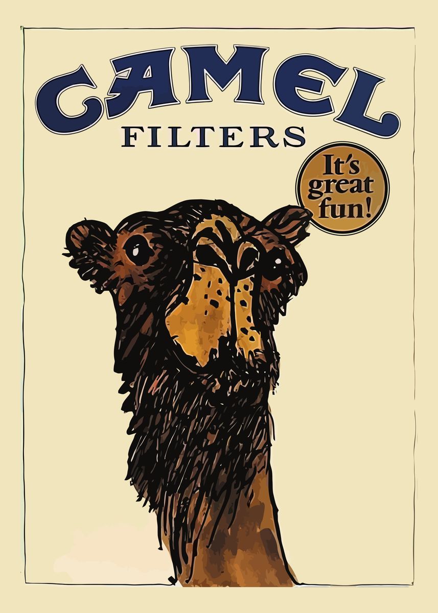'Camel Filters Vintage Ad' Poster, picture, metal print, paint by ...