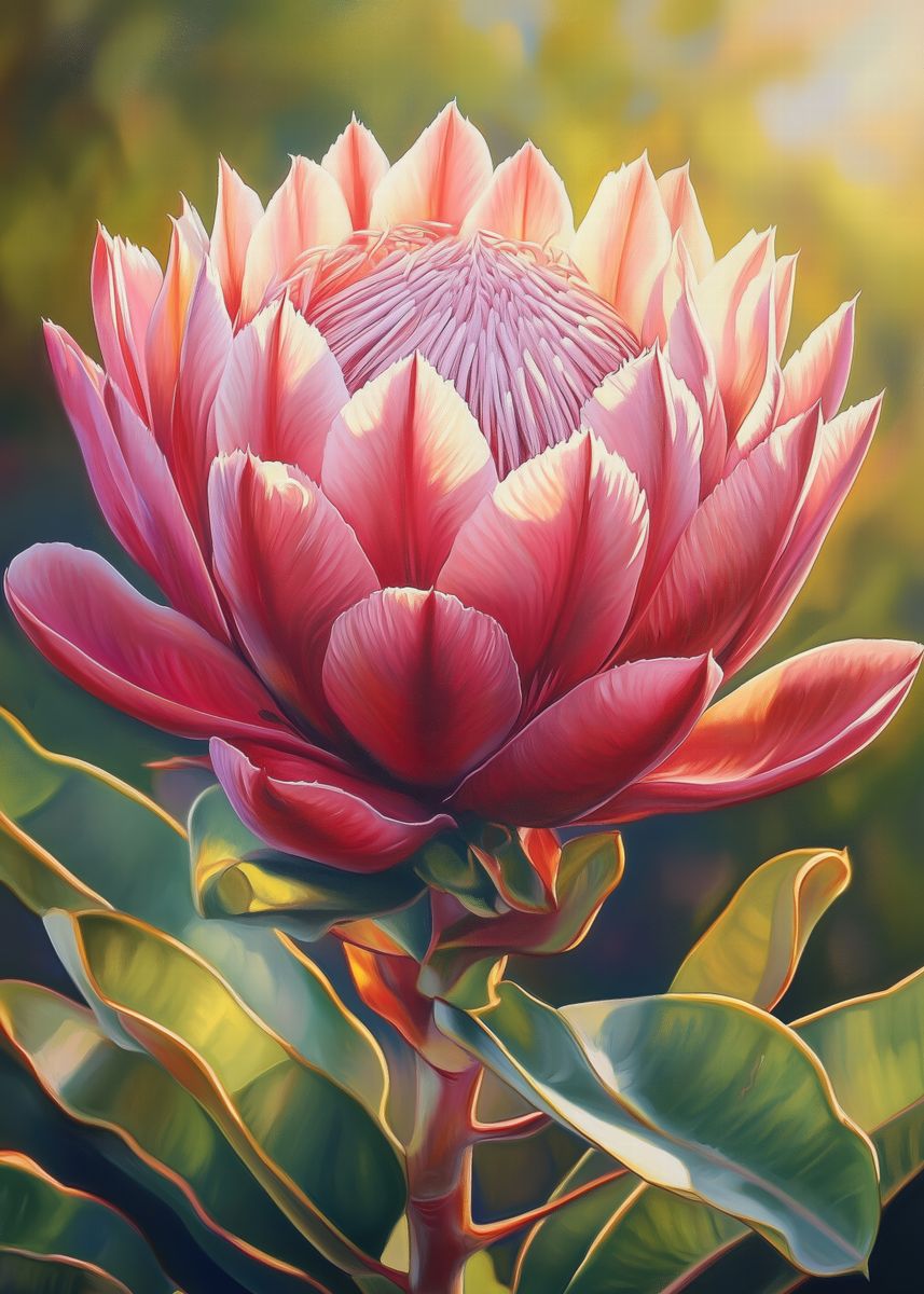 'King Protea Flower' Poster, picture, metal print, paint by Rawbin ...