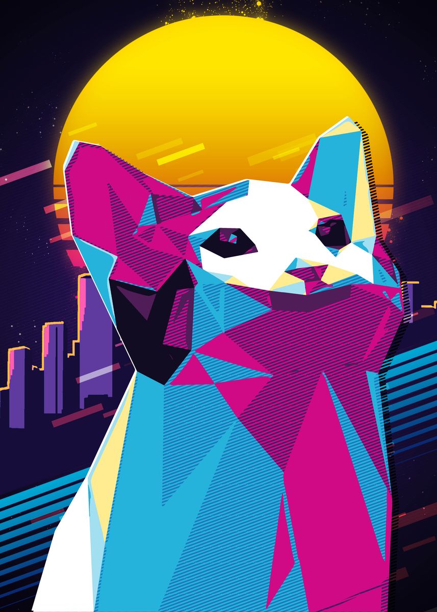 'pop cat meme ' Poster, picture, metal print, paint by Lowpoly Posters ...