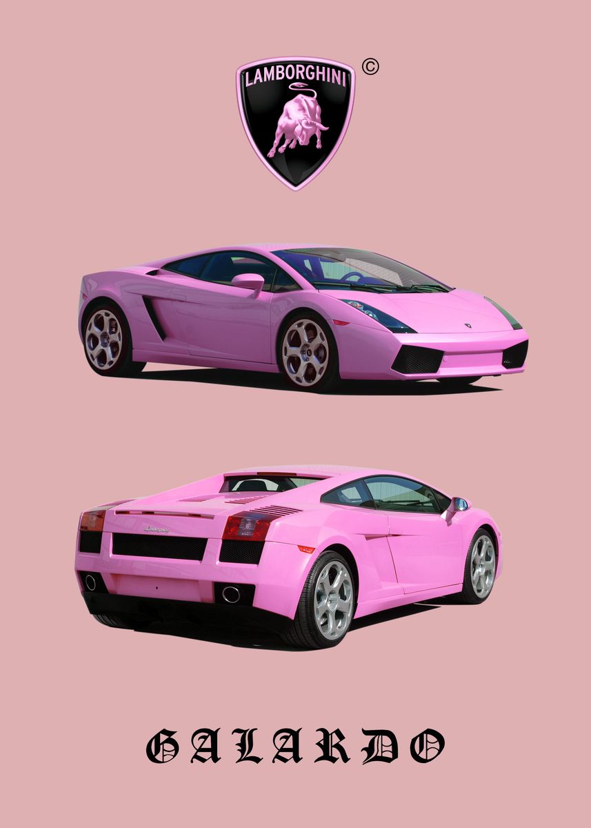 'Pink Lamborghini Gallardo' Poster, picture, metal print, paint by ...