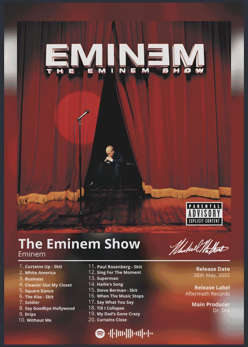 'Eminem - The Eminem Show Album Cover' Poster, picture, metal print ...