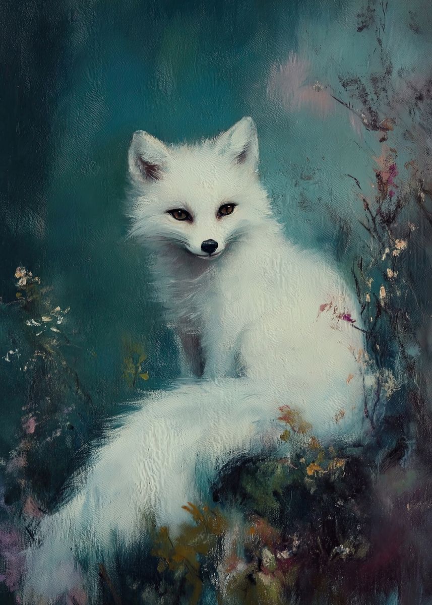 'Arctic Fox Painting' Poster, picture, metal print, paint by Anass ...