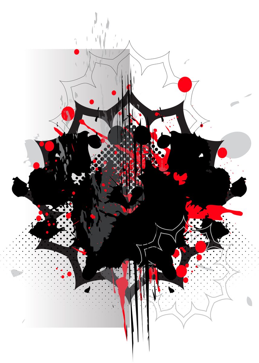 'Rorschach 4' Poster, picture, metal print, paint by Sima Sirus | Displate
