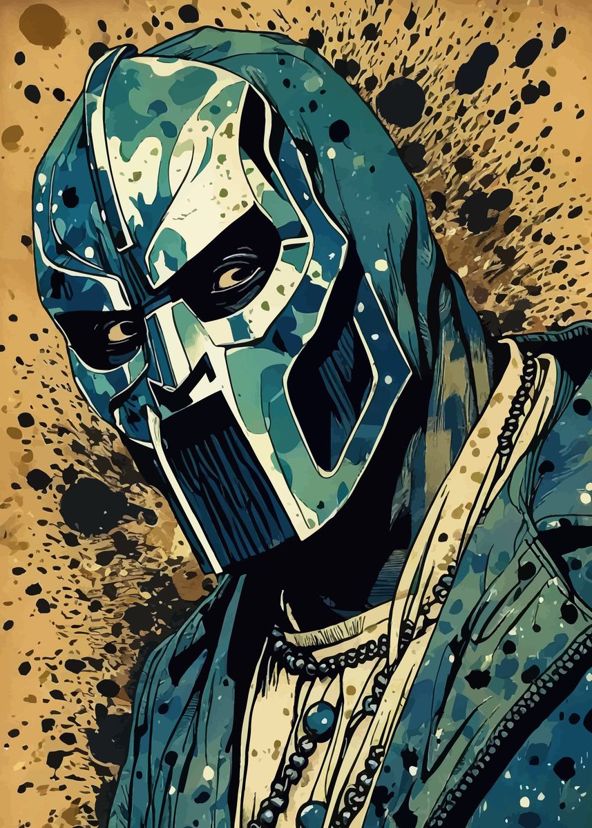 'MF DOOM Mask Illustration' Poster, picture, metal print, paint by ...
