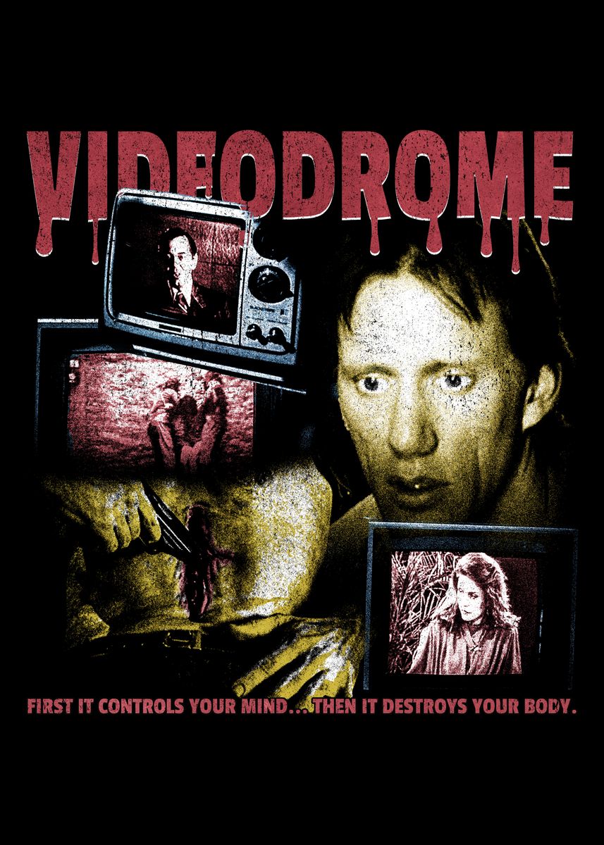 'Videodrome Horror Movie Poster' Poster, picture, metal print, paint by Dianeklein | Displate