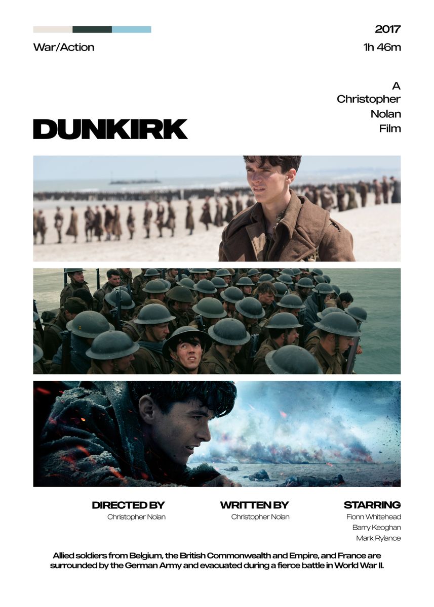 'Dunkirk Movie Poster' Poster, picture, metal print, paint by Conceptual Photography | Displate