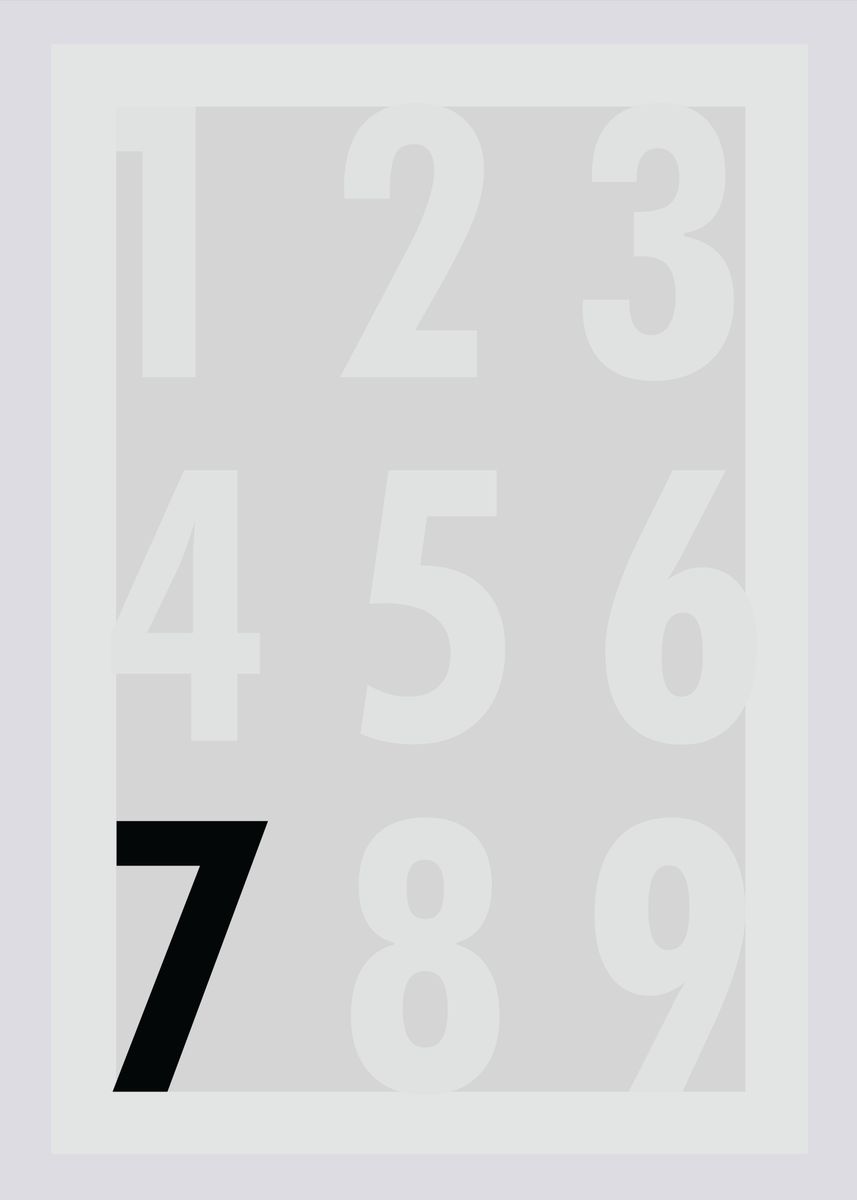 'Number 7 Poster' Poster, picture, metal print, paint by ...