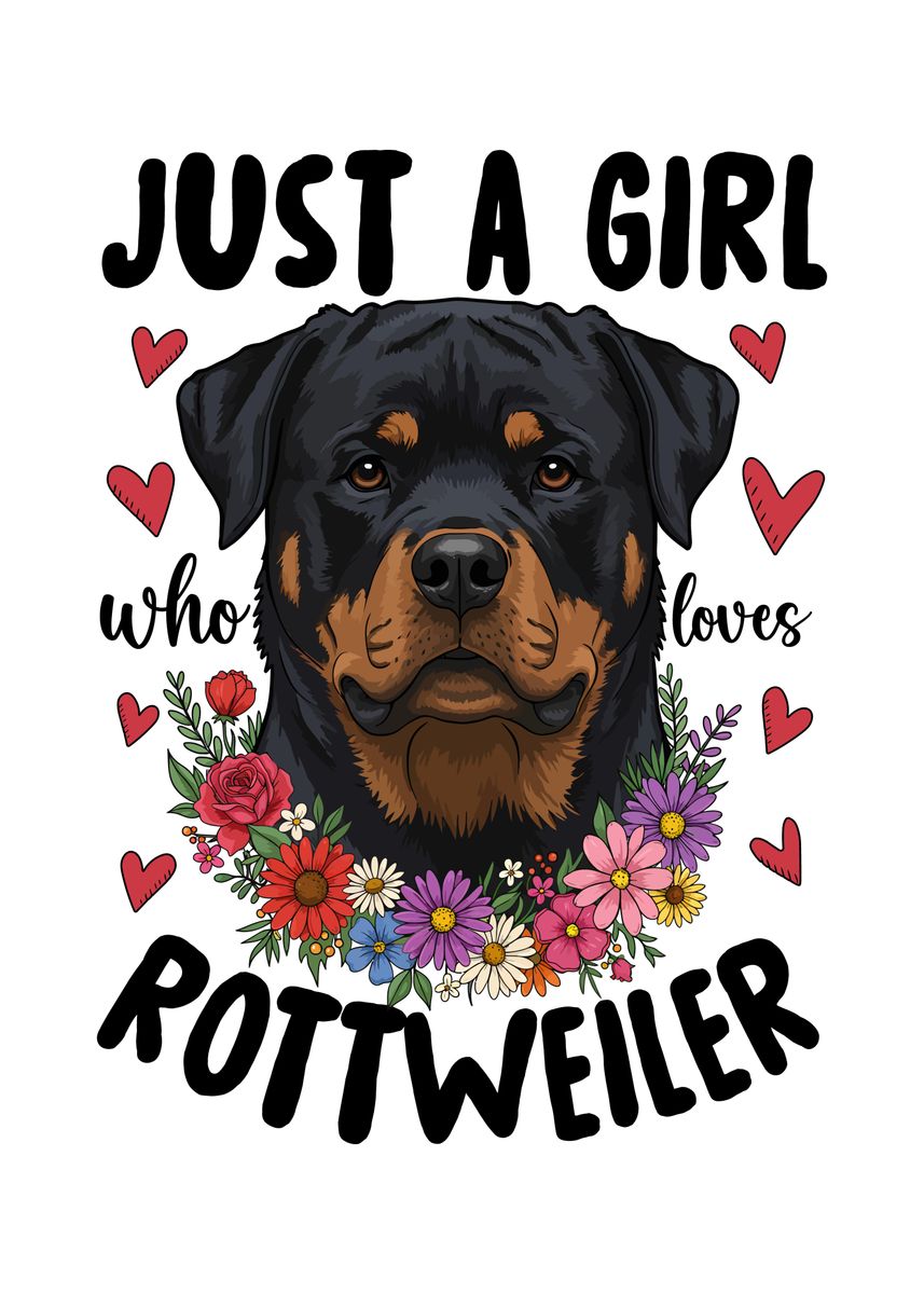 'Rottweiler Girl Design' Poster, picture, metal print, paint by ...