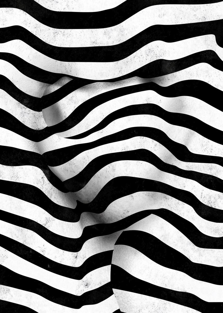 'Black and White Stripes Abstract' Poster, picture, metal print, paint ...