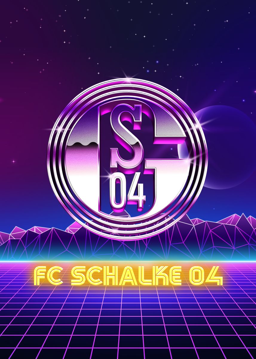 'FC Schalke 04 Retro Logo' Poster, picture, metal print, paint by ...