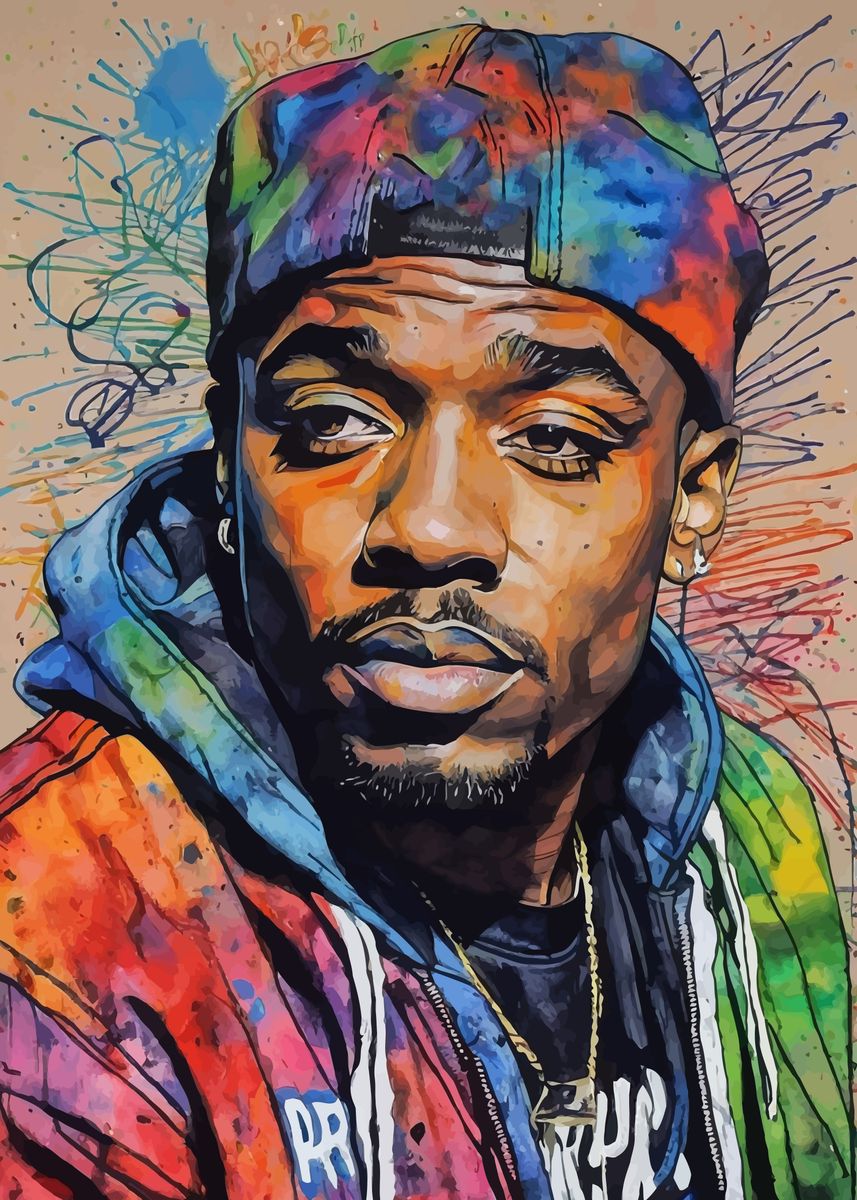 'Prodigy Rapper Watercolor' Poster, picture, metal print, paint by ...