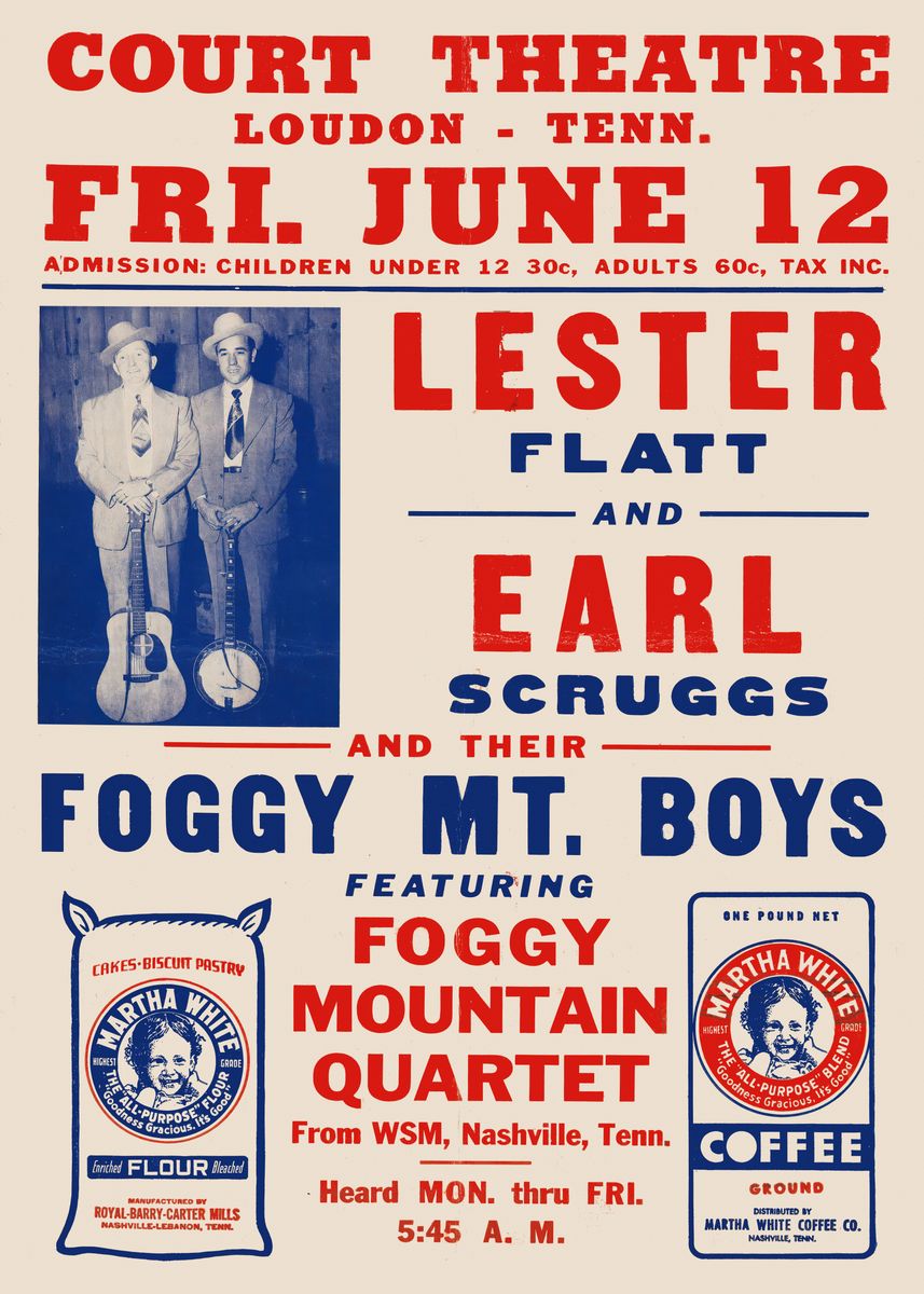 'Lester Flatt & Earl Scruggs Concert Poster' Poster, picture, metal ...