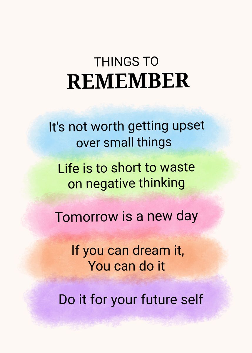 'Things to Remember' Poster, picture, metal print, paint by Anam Hanif ...