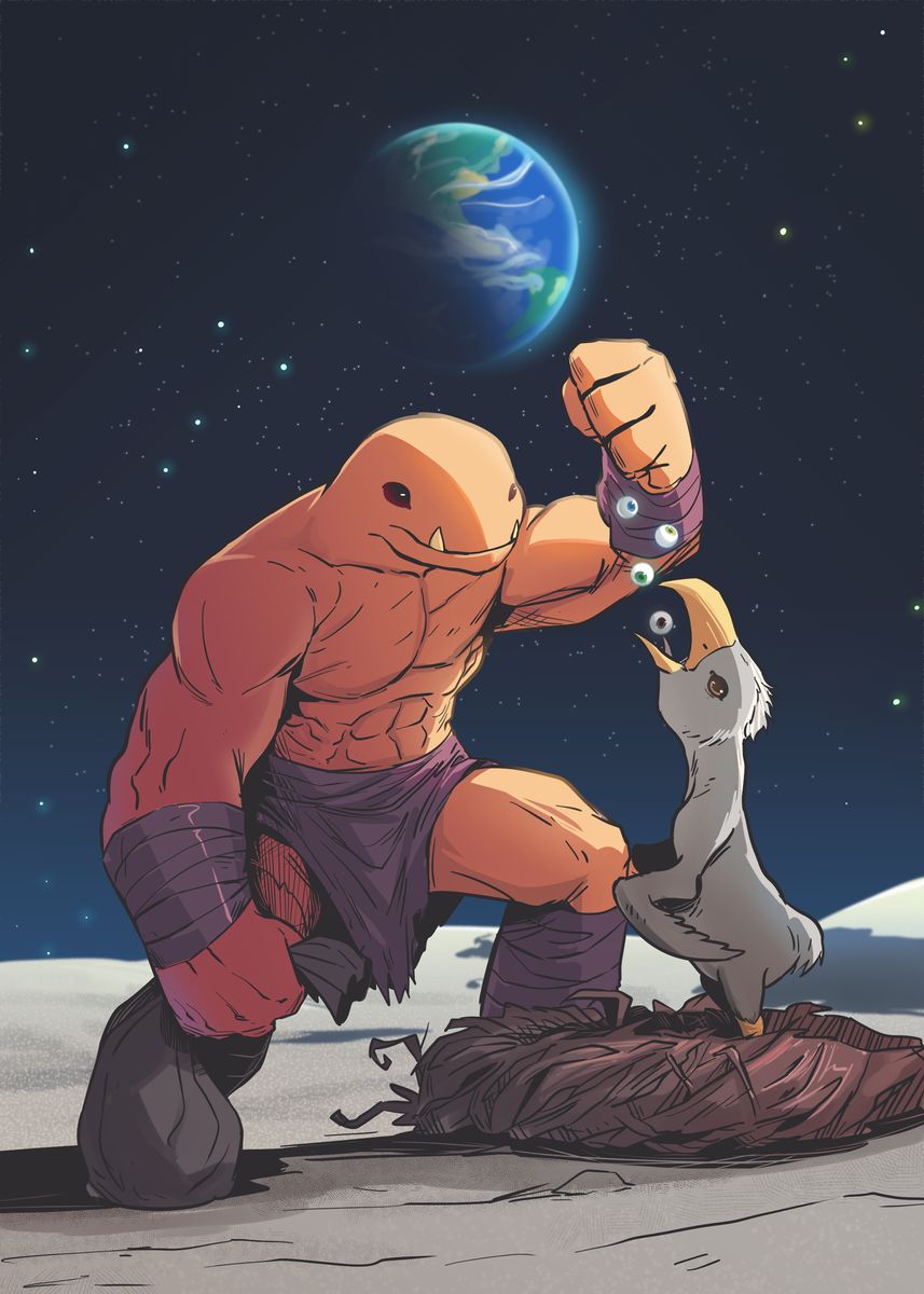 'The Sandman and His Bird-Child' Poster, picture, metal print, paint by ...