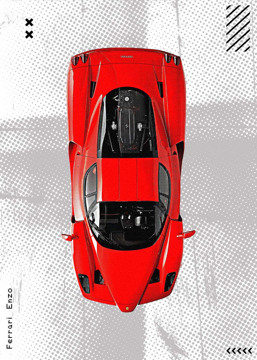 'Ferrari Enzo Top View' Poster, picture, metal print, paint by Studio ...