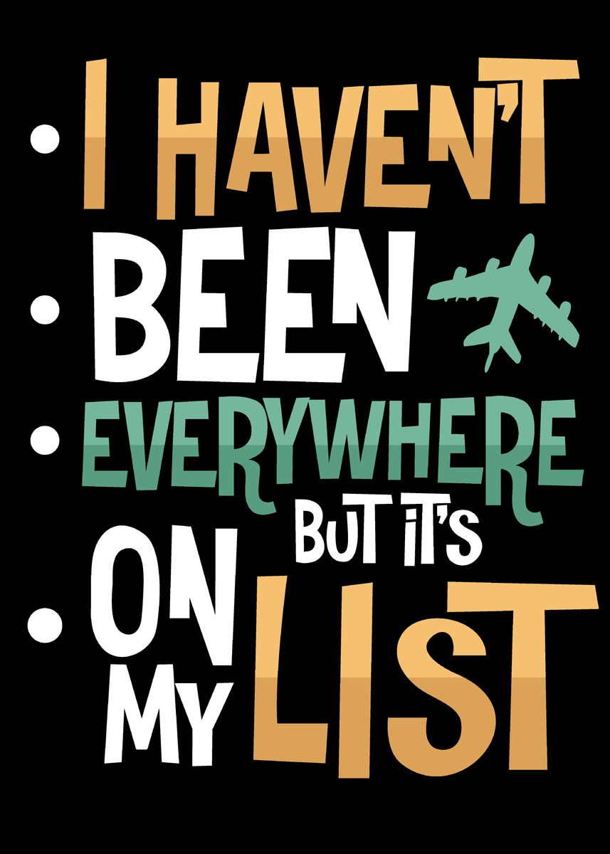 'Travel Bucket List Travel World Tour' Poster, picture, metal print ...
