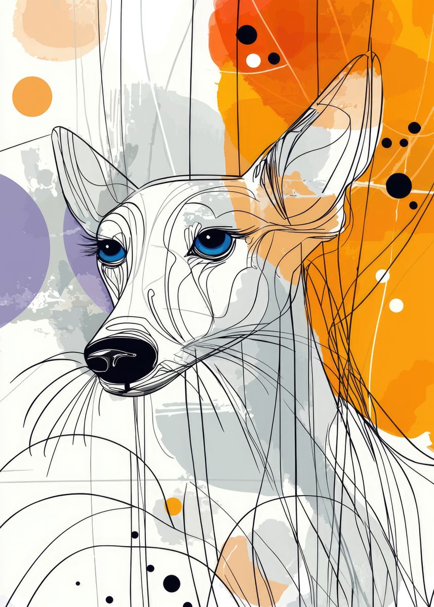 'Abstract Dog Line Art' Poster, picture, metal print, paint by Wall ...