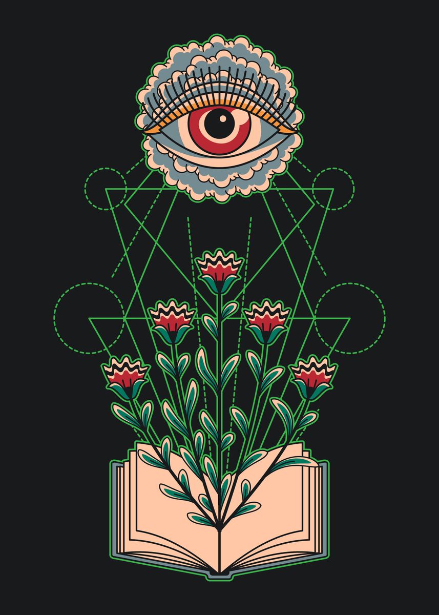 'All-Seeing Eye Book' Poster, picture, metal print, paint by taofik ...